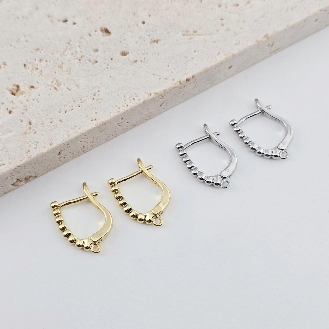 2pcs 18K Gold Plated U Shape Hoop Earring, Huggie Hoops Earring Parts ...