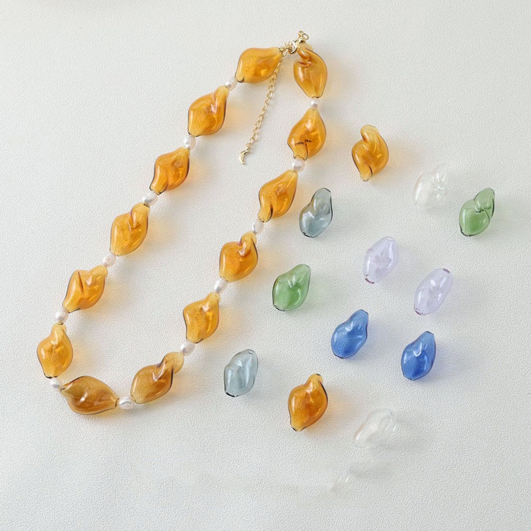 Glass Bubble Beads,irregular Twisted Glass Beads, Colorful Hand Blown ...