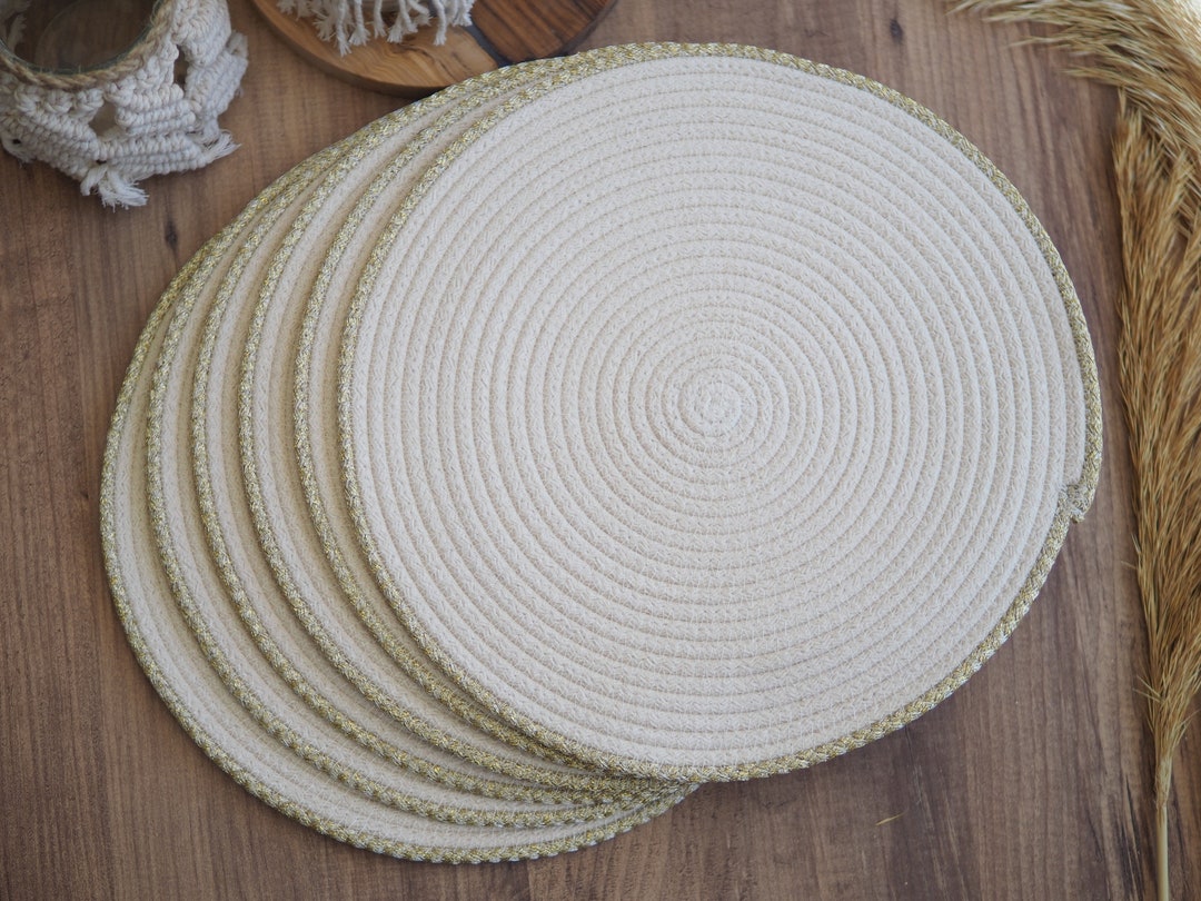 Cotton Rope Placemats, Braided Placemats, Round Placemats, Dining Table ...