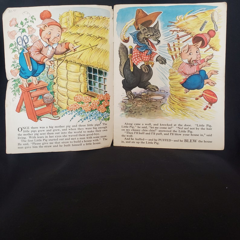 1939 the Three Little Pigs - Merrill Publishing Co. - Pictures by Milo ...