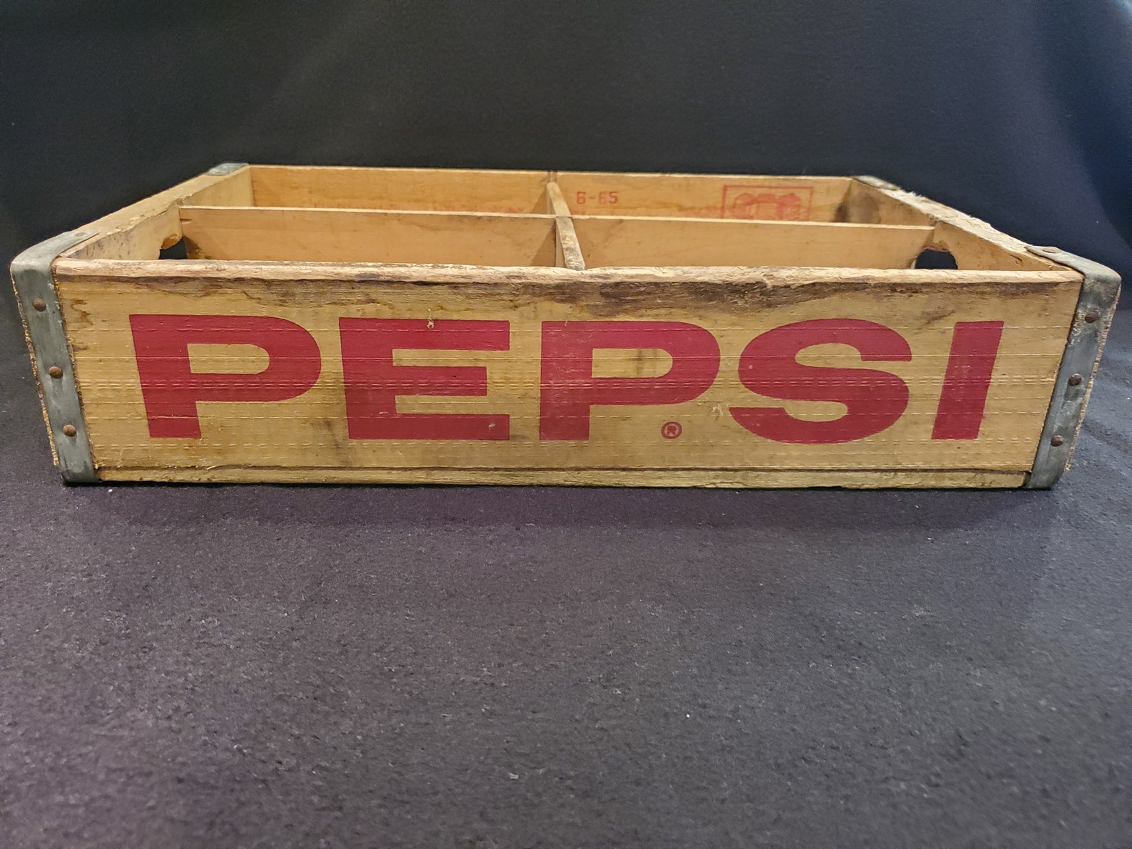 Vintage 1965 Pepsi Crate 24 Bottle - Etsy