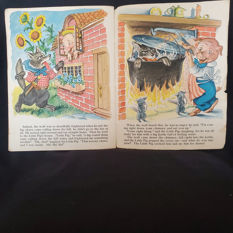 1939 the Three Little Pigs - Merrill Publishing Co. - Pictures by Milo ...