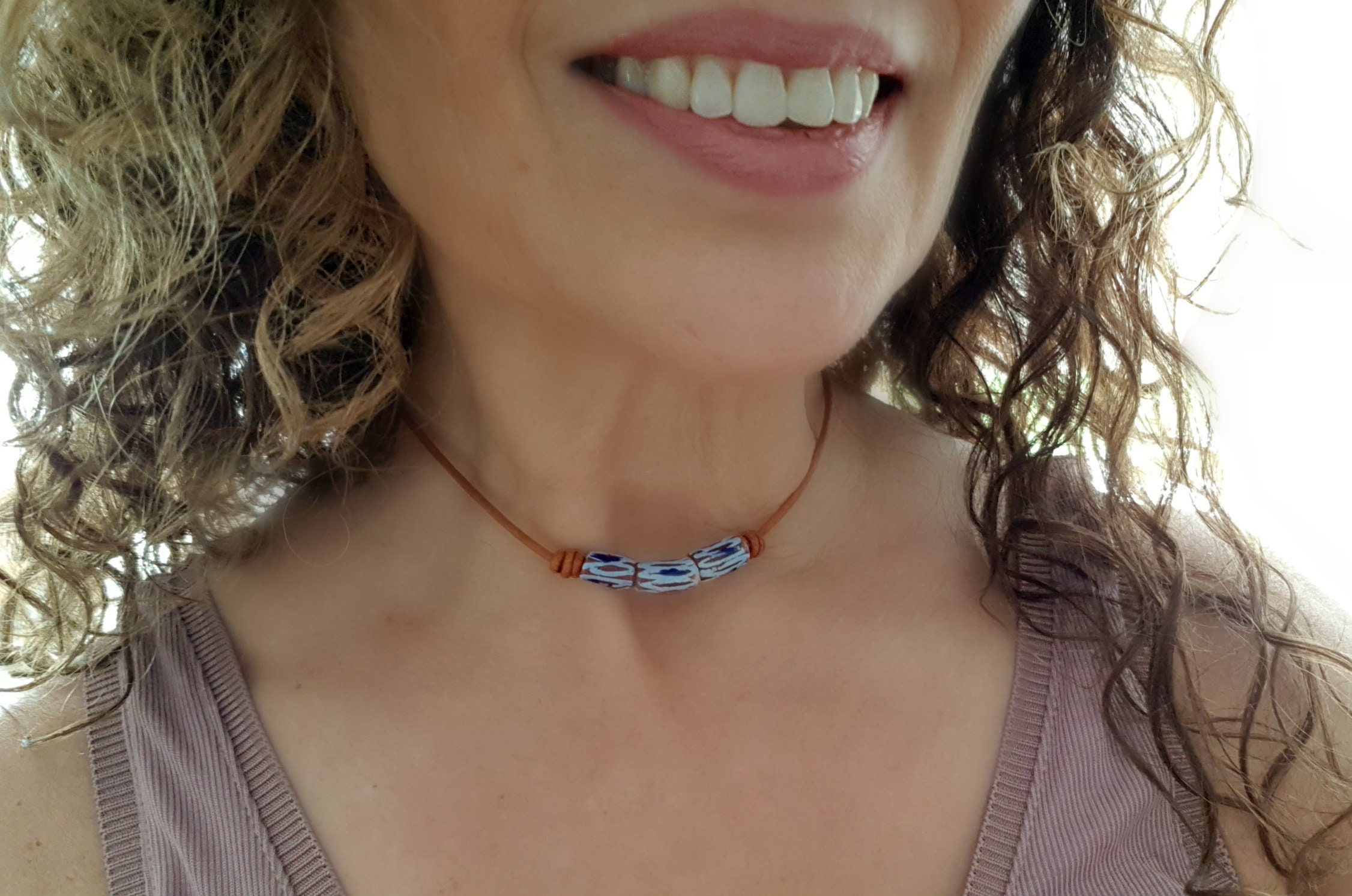 Tribal Adjustable Choker With Sliding Clasp Ethnic Leather | Etsy