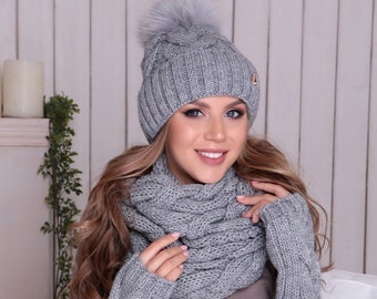 Hat and Scarf Combo | Etsy
