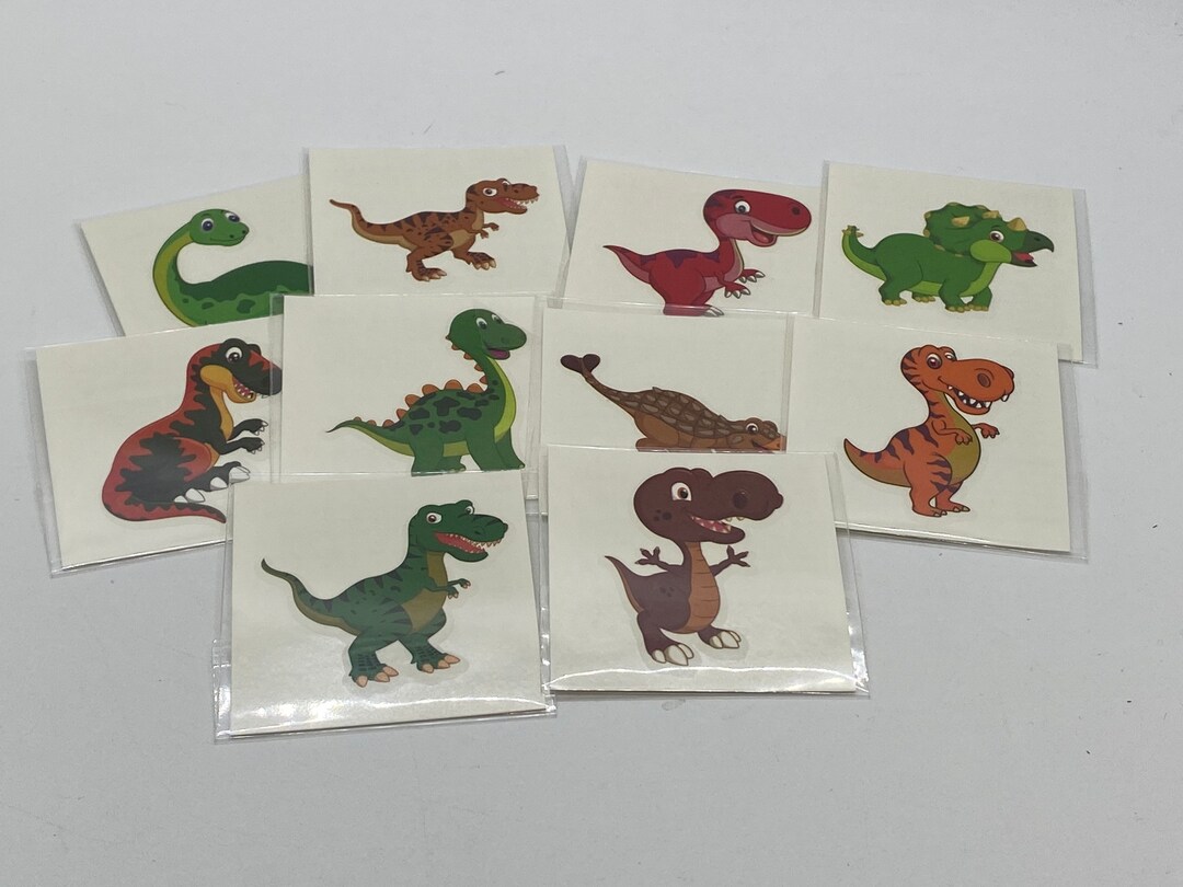 DINOSAUR BRACELETS TATTOOS Birthday Party Wristbands T-rex Children ...