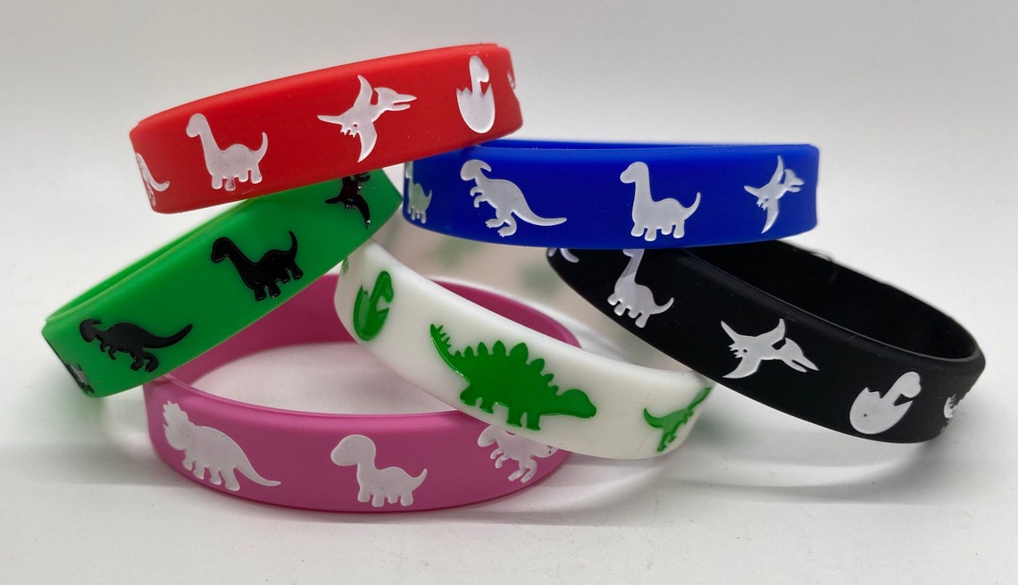 DINOSAUR BRACELETS TATTOOS Birthday Party Wristbands T-rex Children ...