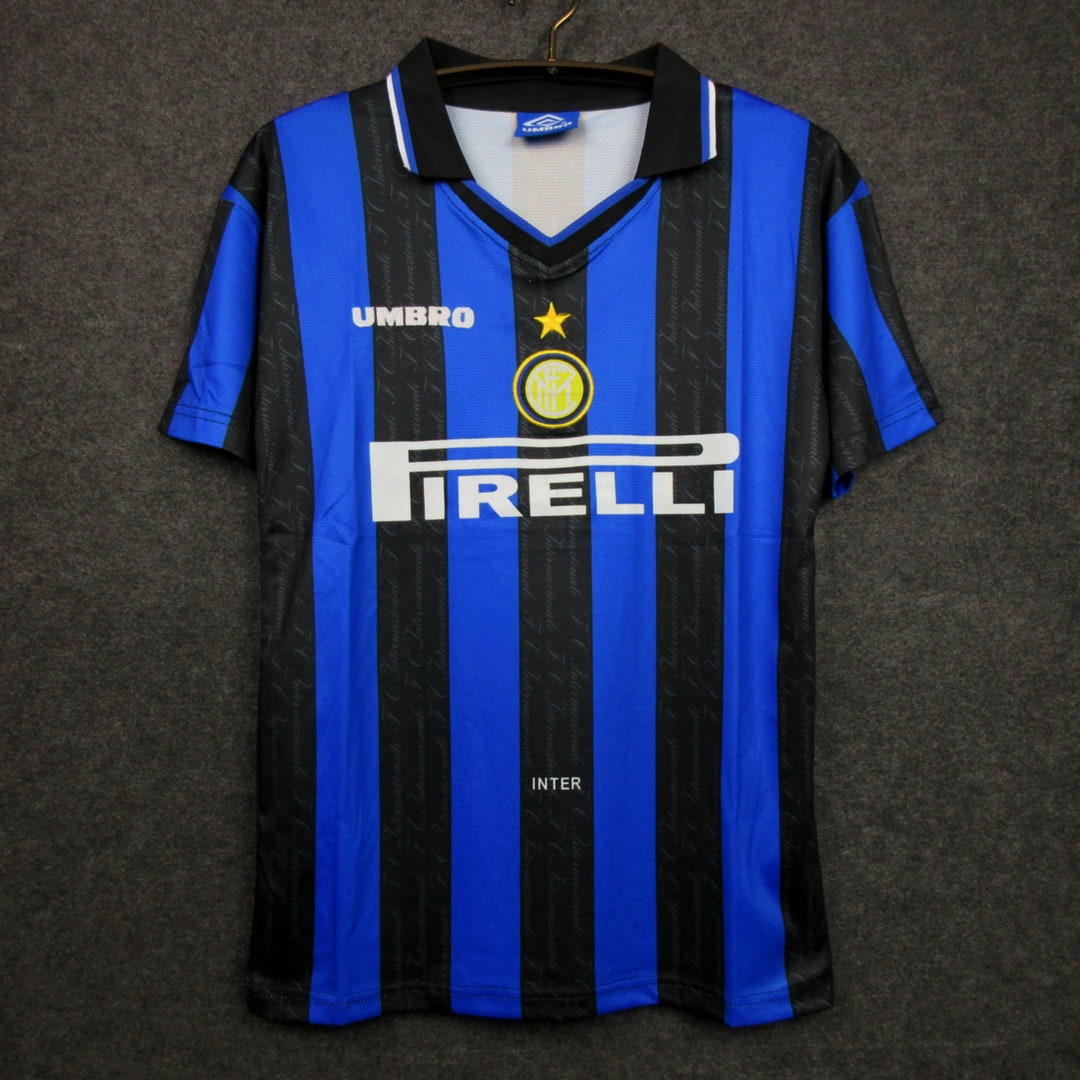 Inter Milan 1997/1998 Home Retro Football Kit Maglia Calcio Soccer ...