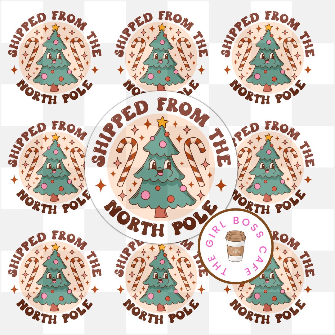Shipped From the North Pole Stickers, Christmas Stickers Santa Stickers ...