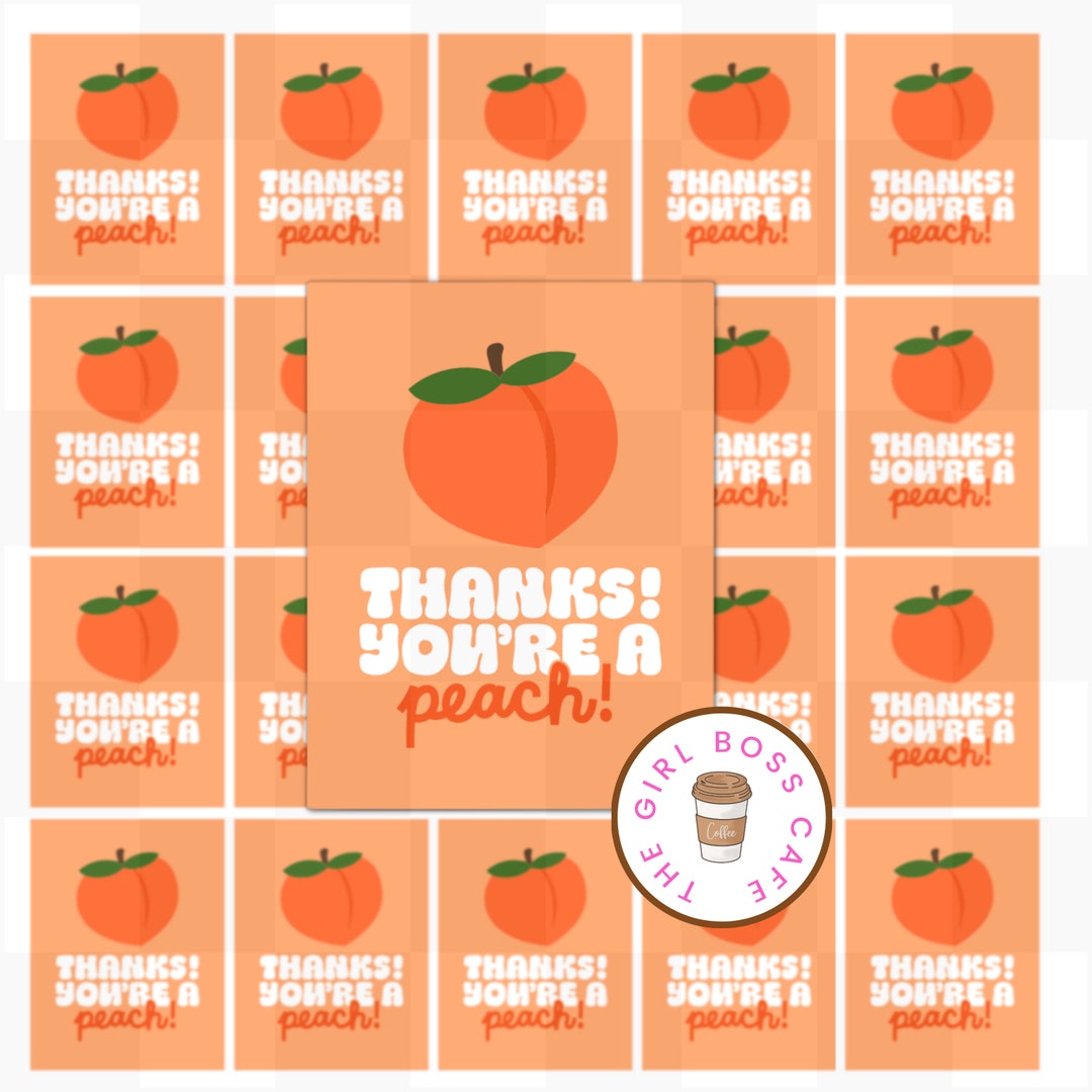Thanks You're a Peach! Thank You Stickers, Small Business Stickers ...