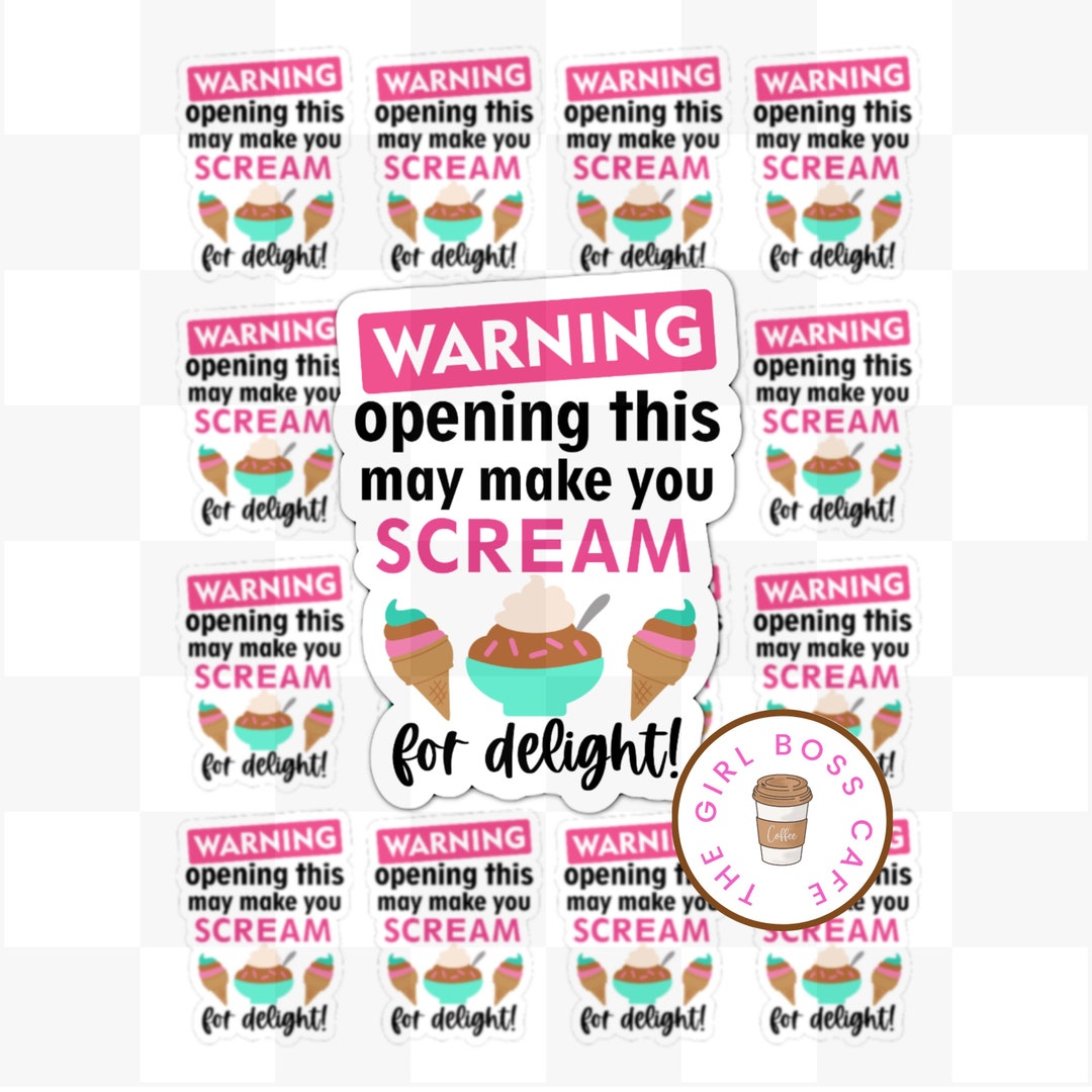 Cute Warning Stickers, Ice Cream Stickers, Summer Stickers, Happy Mail ...