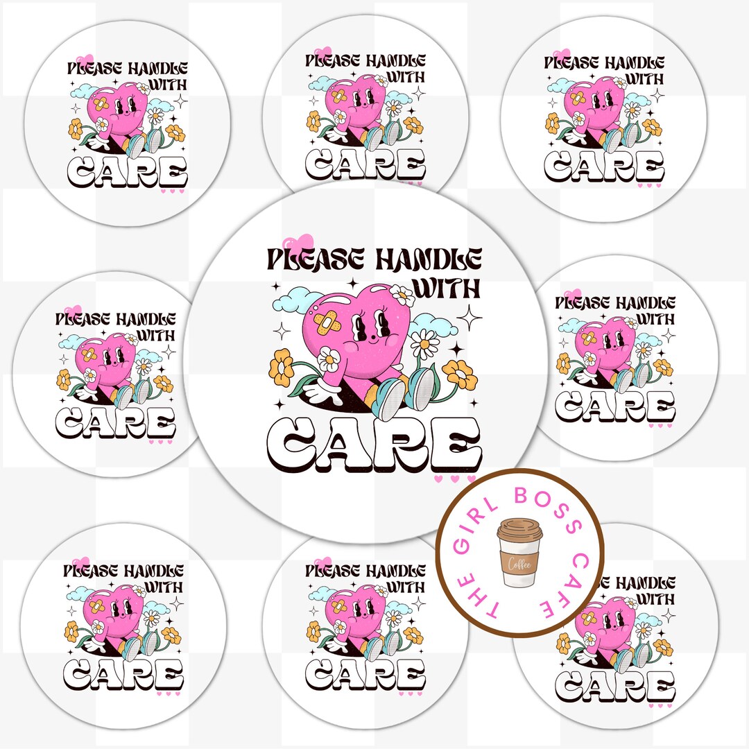 Please Handle With Care Stickers, Fragile Girly Stickers, Small ...
