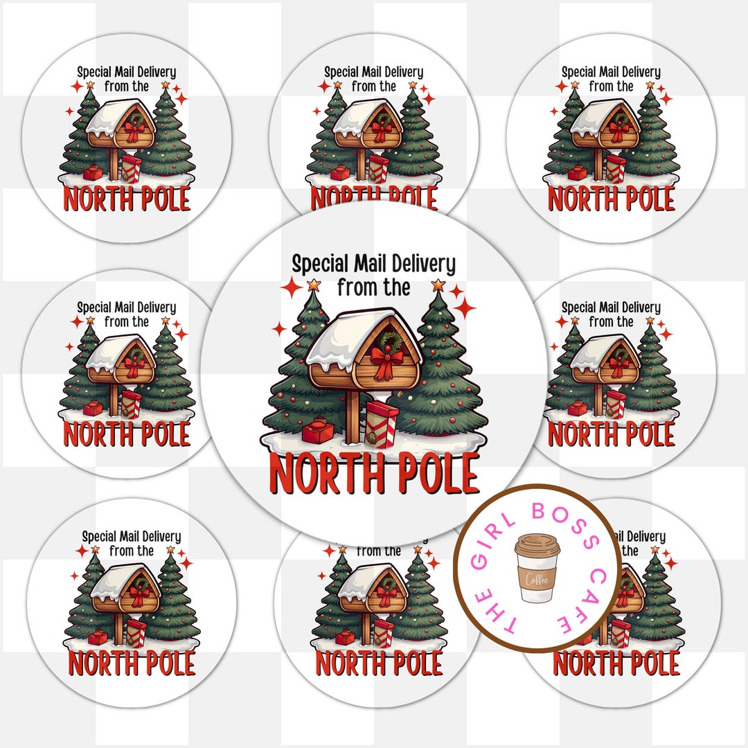 Special Delivery From the North Pole Stickers, Christmas Stickers Santa ...