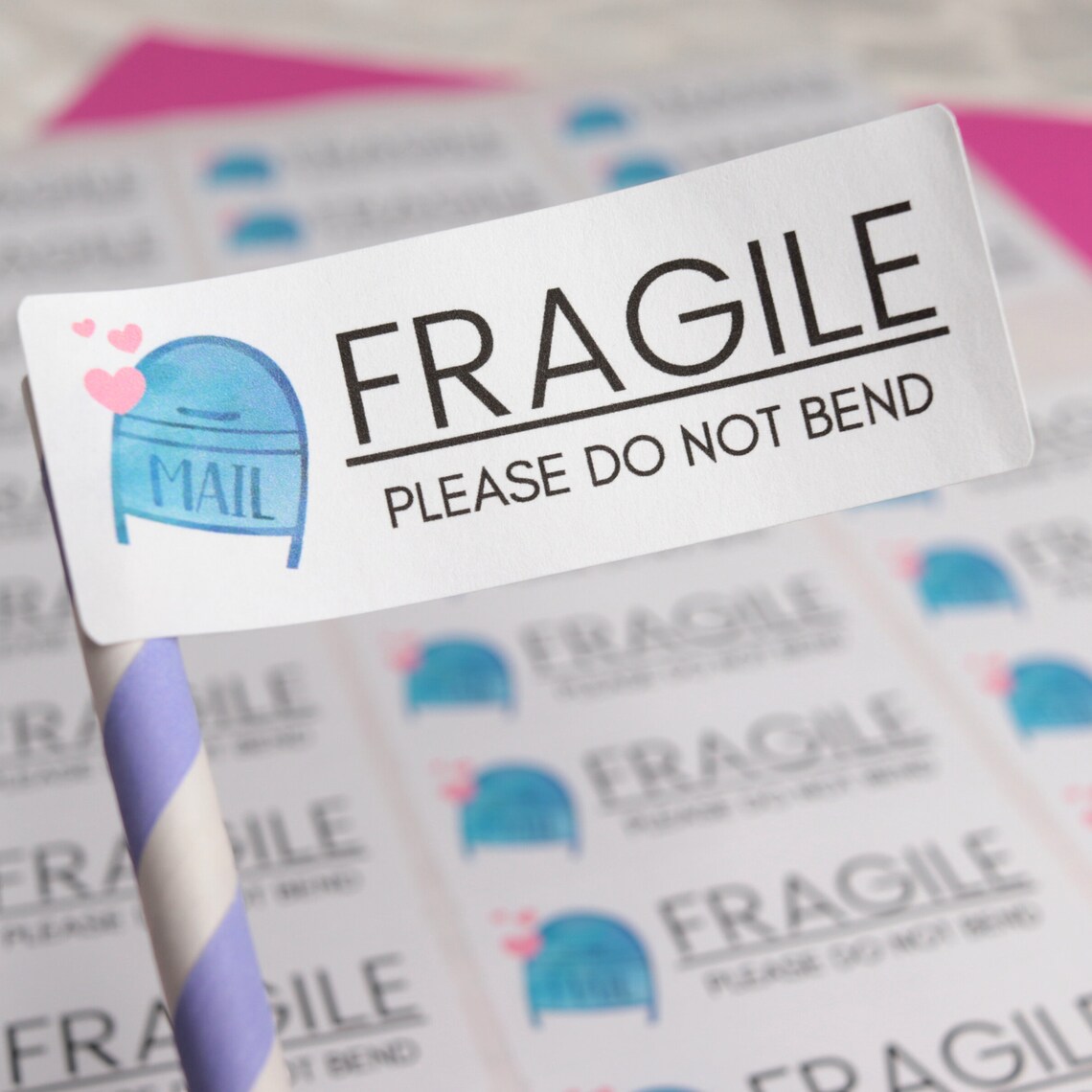Fragile Please Do Not Bend Stickers Cute Mailing Stickers | Etsy UK