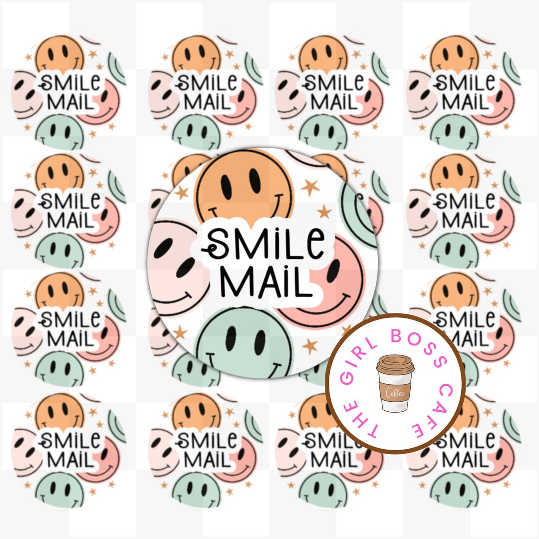 Smile Mail Stickers 1.5 Inch Small Business Stickers - Etsy UK