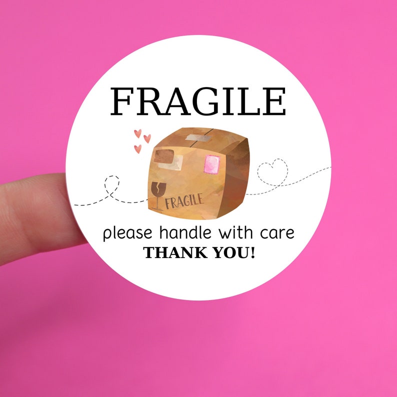 Fragile Handle With Care Stickers 2 Inch Small | Etsy