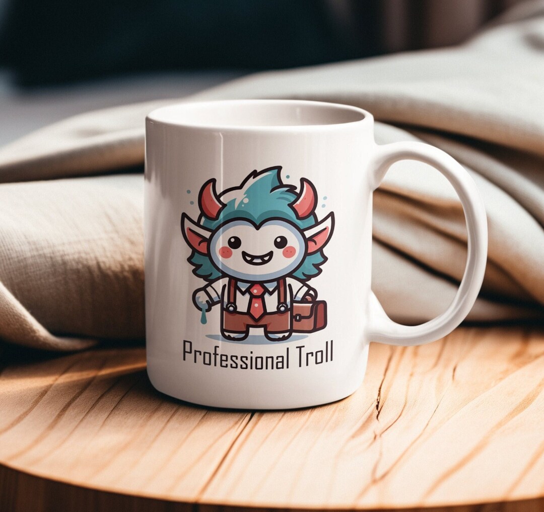 Funny Professional Troll Mug, Birthday Gift, Employee Co-worker, Unique ...