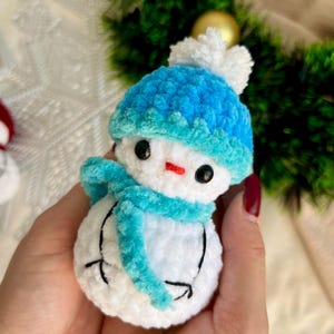 Crochet Mini Snowman Pattern. Christmas Little Snowman. Snowman ...
