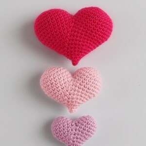Amigurumi Crochet Heart Pattern/ 3 SIZES Big - 2.3 In(6 Cm), Middle - 1 ...