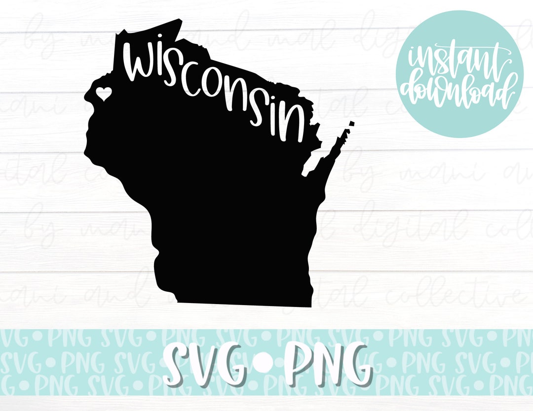 Wisconsin SVG State Svg Cut File Wisconsin Digital File - Etsy UK