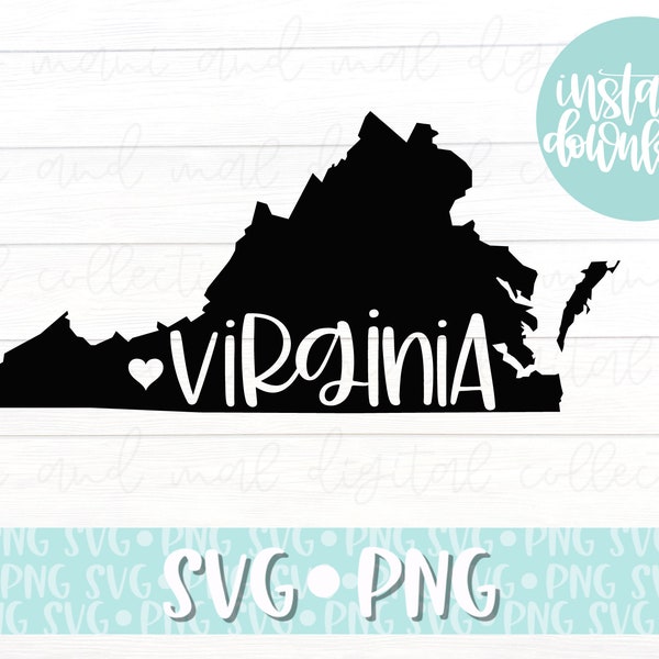 Virginia Outline Svg - Etsy