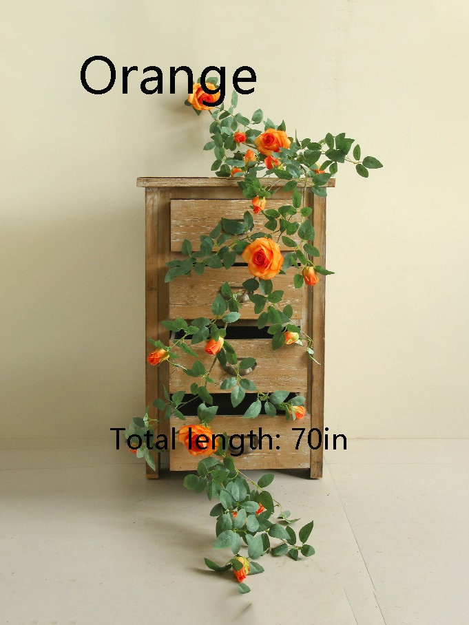 Rose Flower Long Vine With Buds, Climbing Rose Vine, Artificial Flower ...