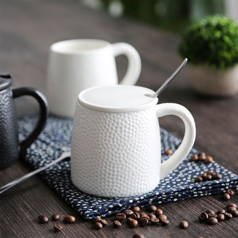 Simple Ceramic Coffee Mug Set Creative With Coaster Ceramic - Etsy