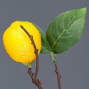 Fake Lemon Fruit Branch With Leaves, Realistic Lime Sprig, Artificial ...