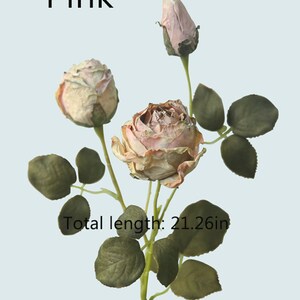 Dried Rose Stems With Buds, Artificial Flower Crafts, Vintage Home ...