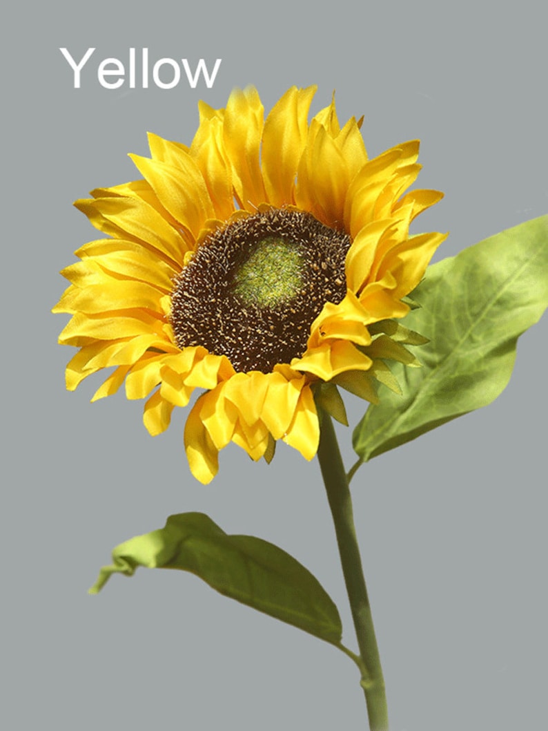 Sunflower Individual Stem, Artificial Flower With Foliage, Rustic ...