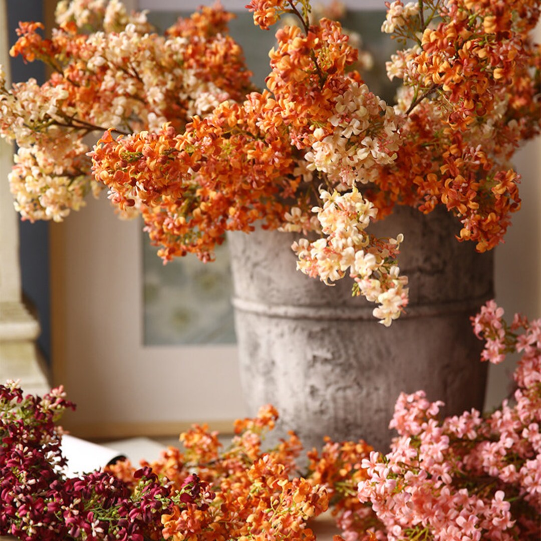 Artificial Lilac Flower Stem Fake Twig With Small Blossom Rich Bloom ...
