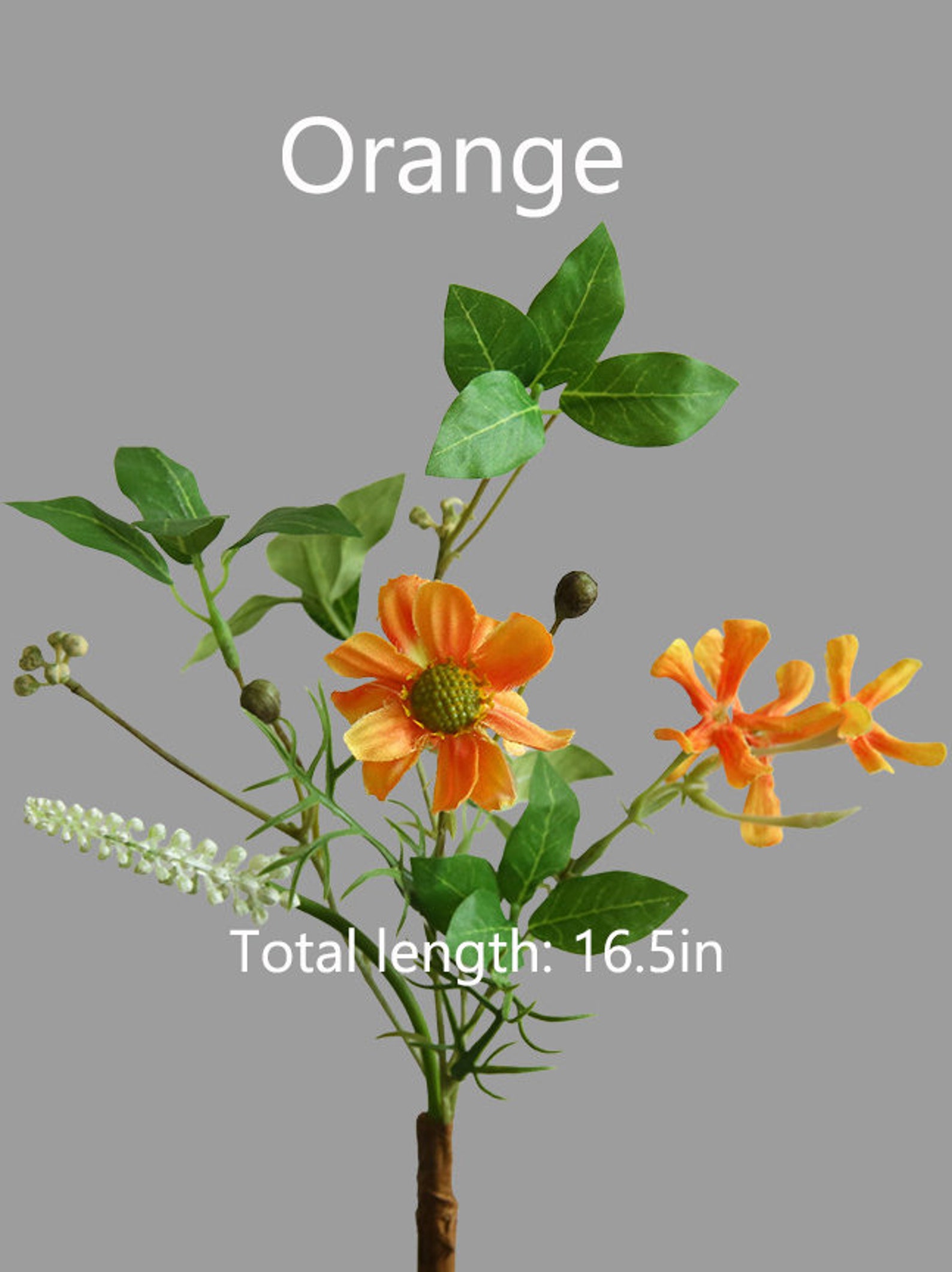 Fake Cosmos Daisy Bouquet With Leaves, Small Wildflower Bundle ...