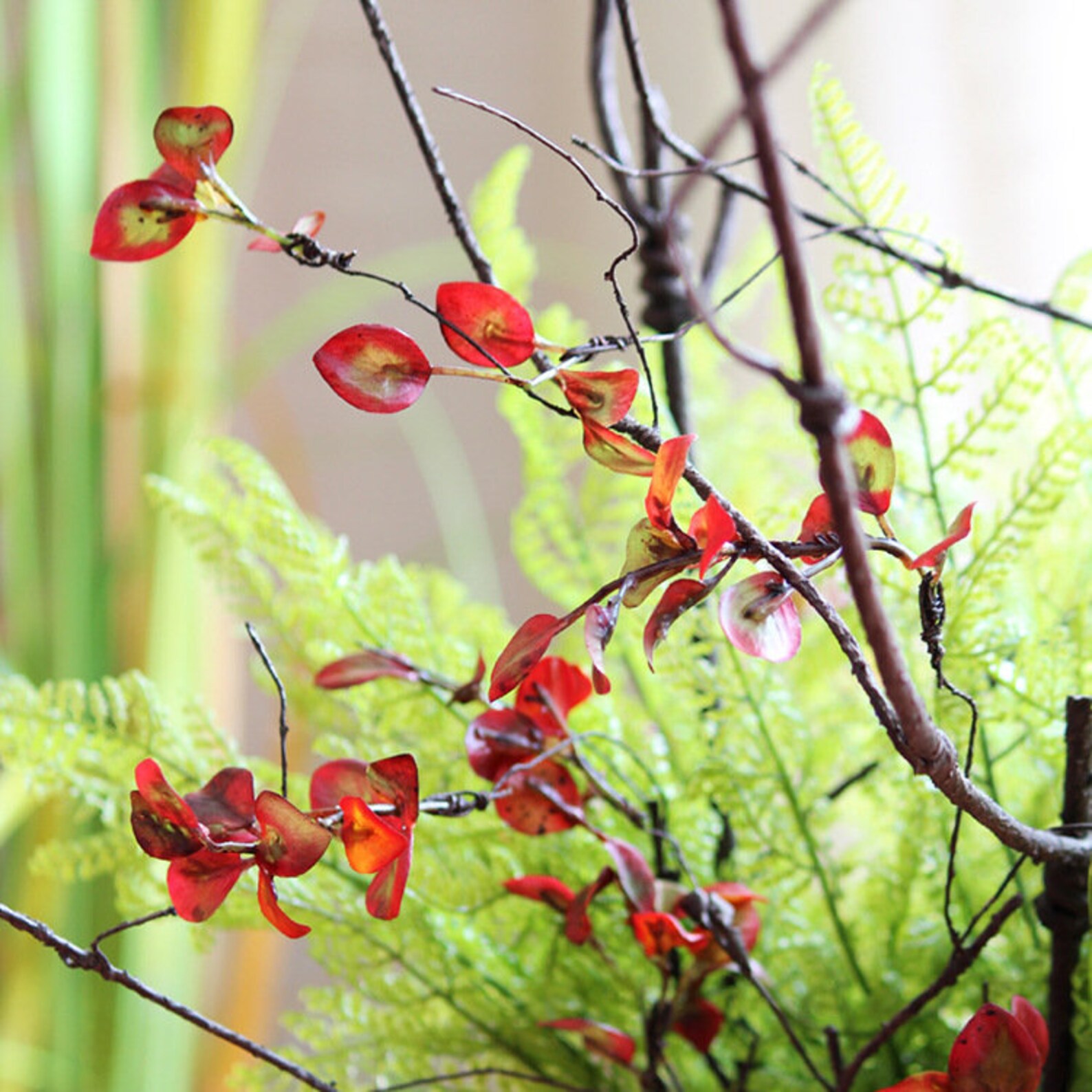 61.81“ Autumn Leaf Long Stem Fake Tree Branch With Fall Foliage Home ...