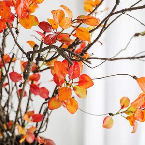 61.81“ Autumn Leaf Long Stem Fake Tree Branch With Fall Foliage Home ...