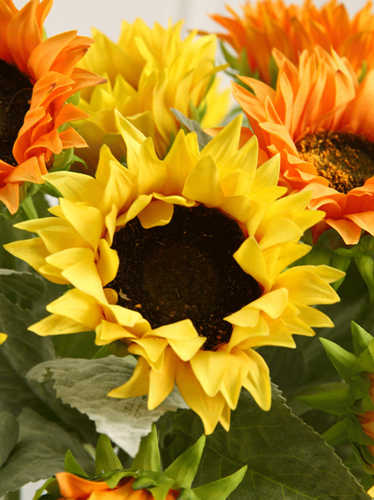 Real Touch Sunflower Stems With Leaves Artificial Flower - Etsy