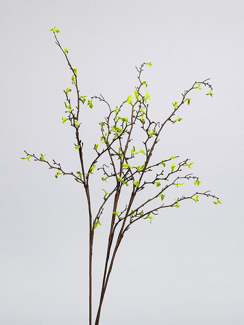 Artificial Shooting Branch With Tender Leaves, Faux New Growth Branches ...