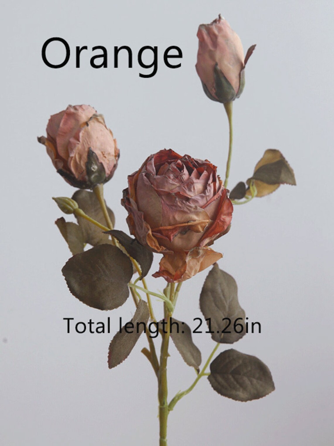 Dried Rose Stems With Buds, Artificial Flower Crafts, Vintage Home ...