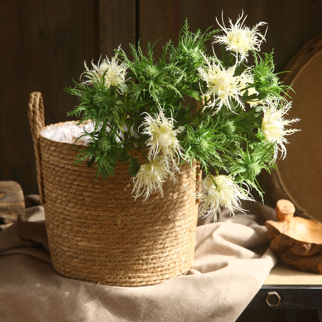 Tige de chardon artificielle, fausse fleur sauvage avec feuillage ...