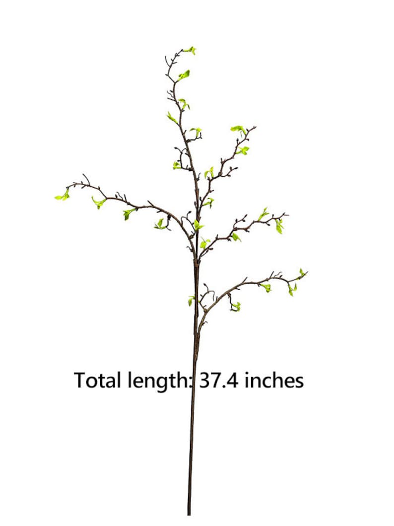 Artificial Shooting Branch With Tender Leaves, Faux New Growth Branches ...