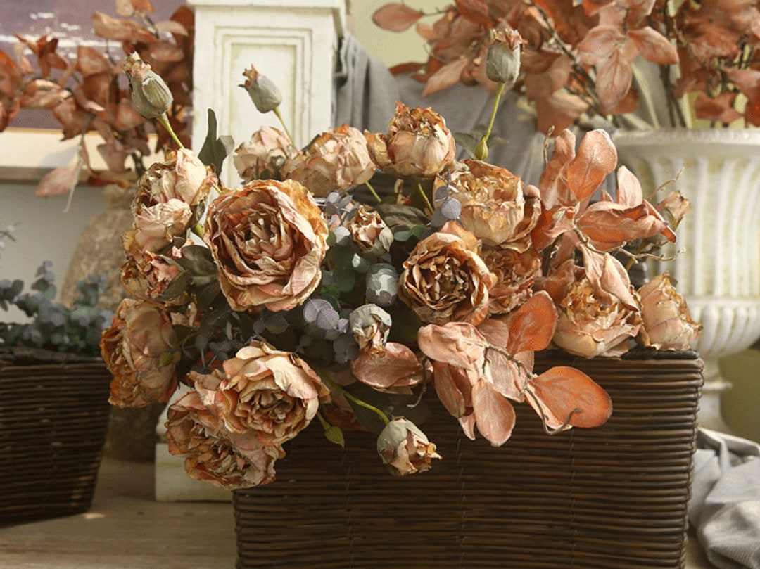 Dried Peony Stems With Buds, Artificial Flower Crafts, Vintage Home ...