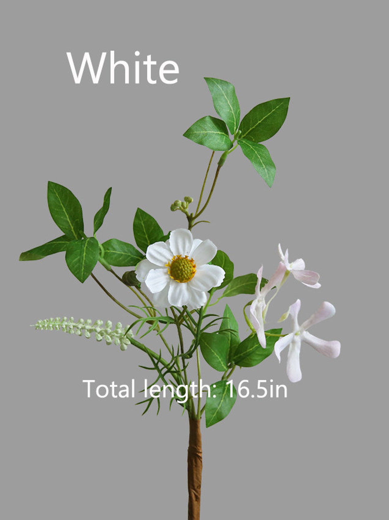 Fake Cosmos Daisy Bouquet With Leaves, Small Wildflower Bundle ...