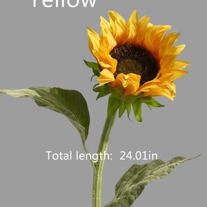 Real Touch Sunflower Stems With Leaves, Artificial Flower Crafts ...