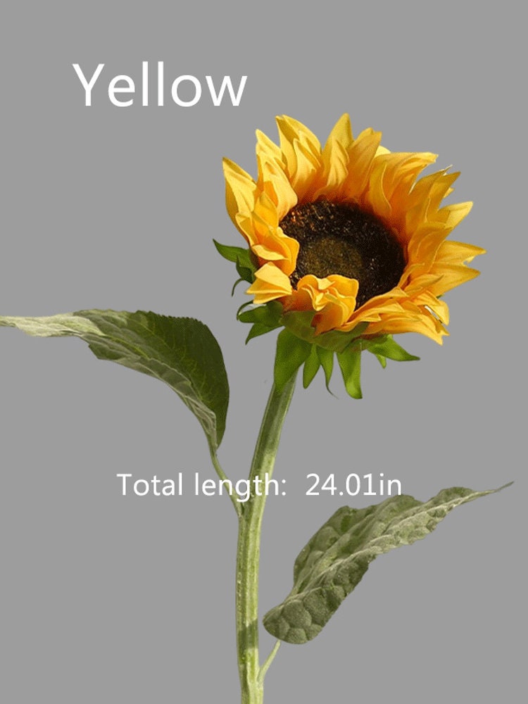 Real Touch Sunflower Stems With Leaves Artificial Flower - Etsy