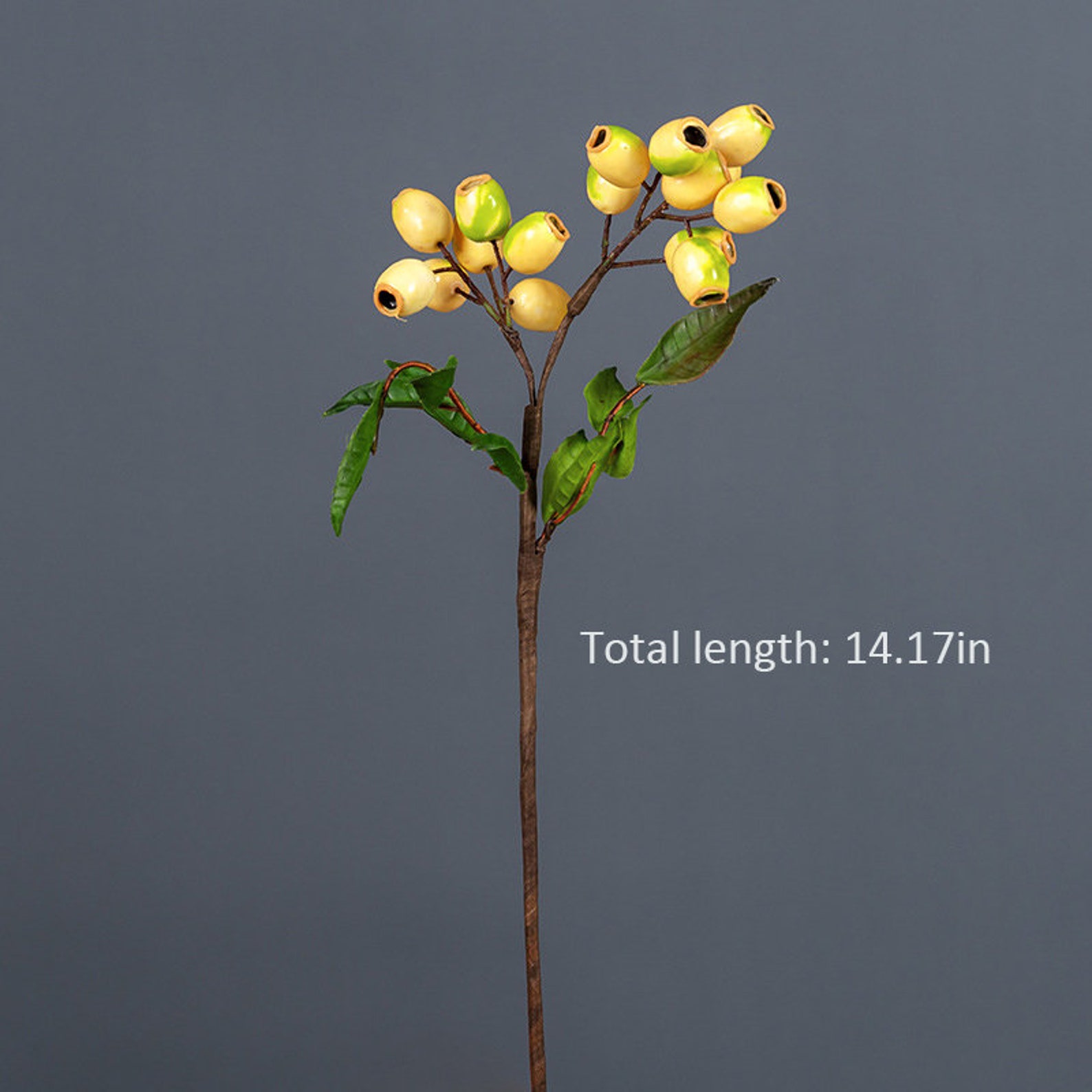 Loquat Fruit Stem With Foliage Artificial Faux Berry Branch - Etsy