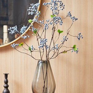 Berry Branch With Foliage, Rustic Small Holly Fruit Craft, Artificial ...