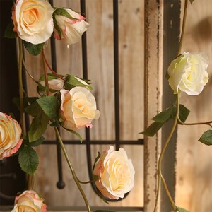 Artificial Climbing Rose Vine With Leaf, Faux Trailing Flower Cane ...