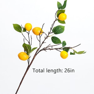 Lemon Fruit Branch With Leaves, Rustic Fruit Crafts, Artificial Flowers ...