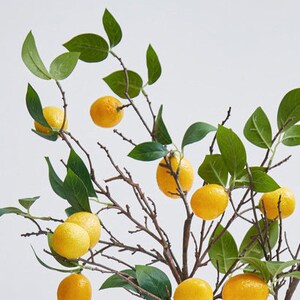 Lemon Fruit Branch With Leaves, Rustic Fruit Crafts, Artificial Flowers ...
