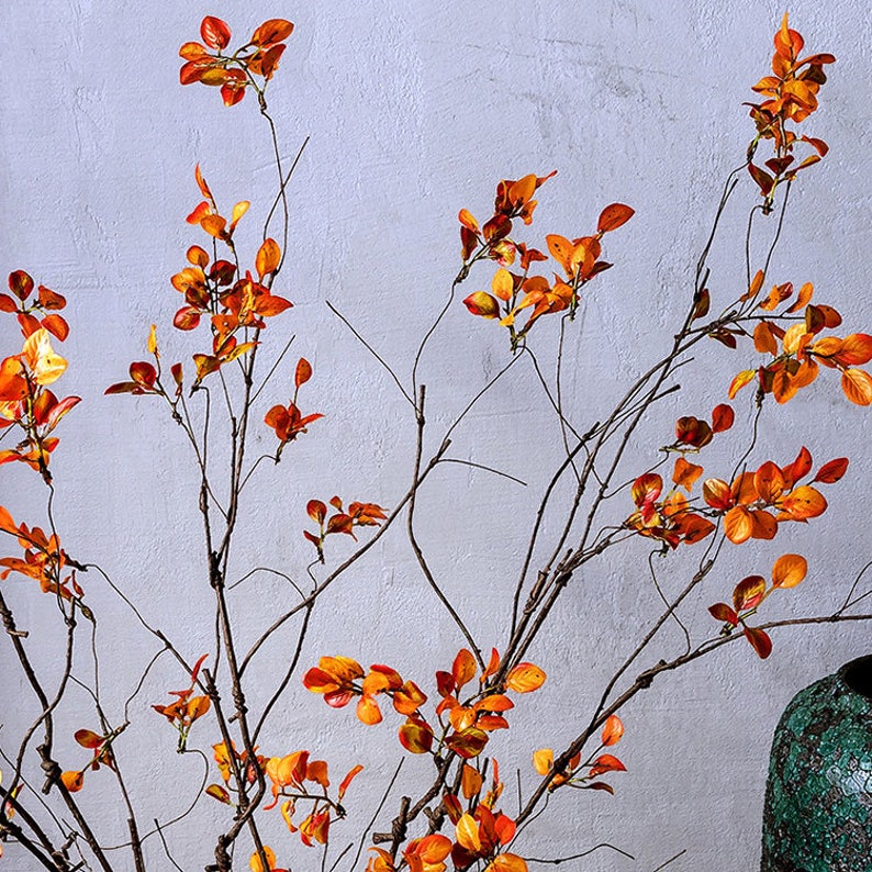 61.81“ Autumn Leaf Long Stem Fake Tree Branch With Fall Foliage Home ...