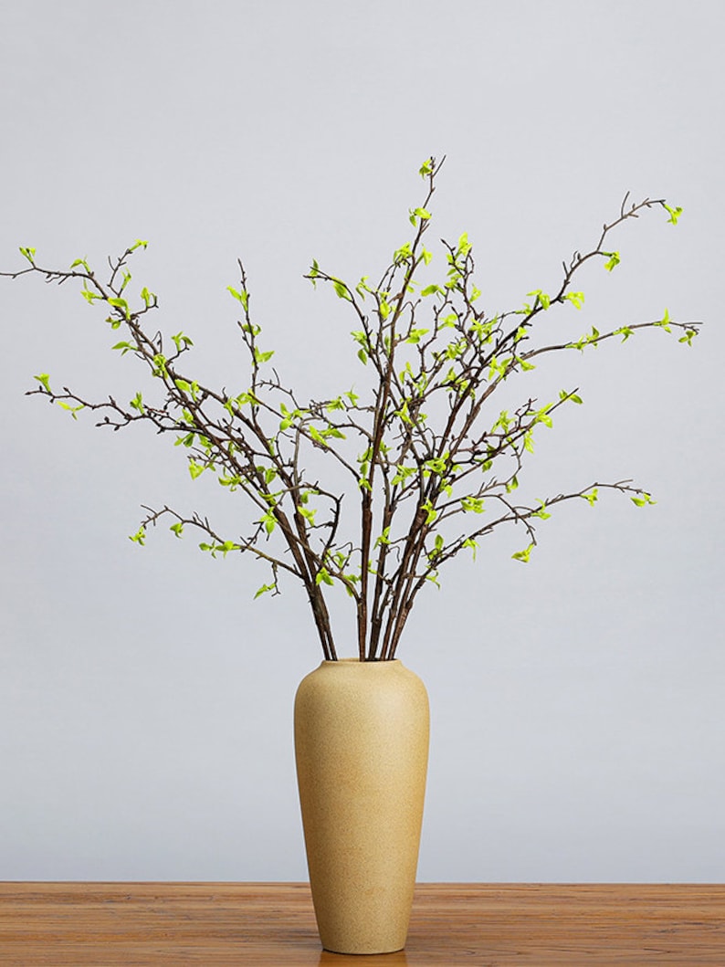 Artificial Shooting Branch With Tender Leaves, Faux New Growth Branches ...