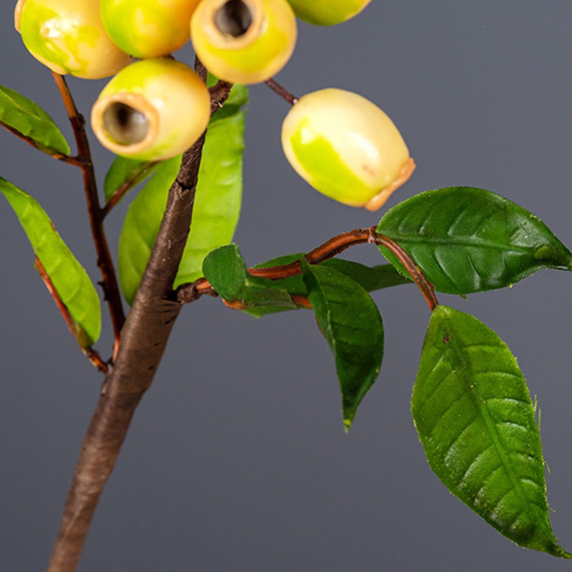 Loquat Fruit Stem With Foliage Artificial Faux Berry Branch - Etsy